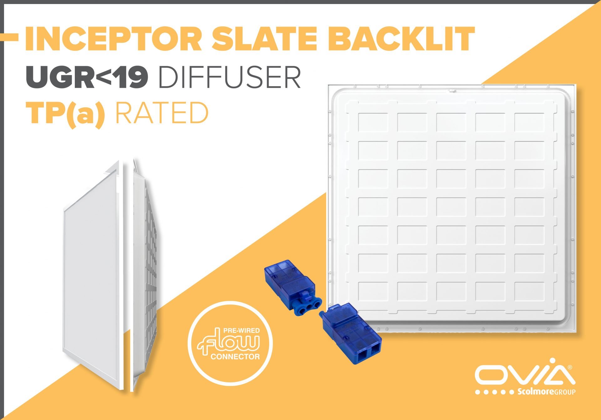 Inceptor Slate Backlit – TP(a) rated backlit panel lights from Ovia ...