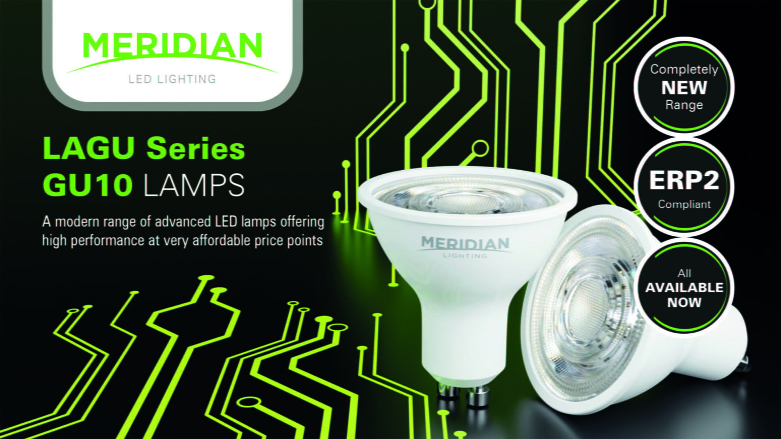 New High Output LED GU10 Lamps by Meridian - Electrical Times