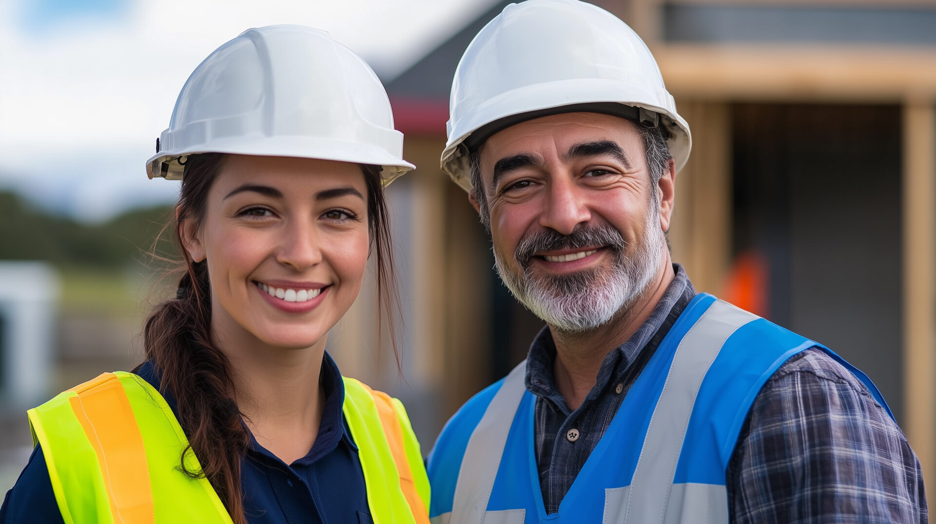 Home Builders: Middle-Aged Workers Proudly Posing at Their Project ...